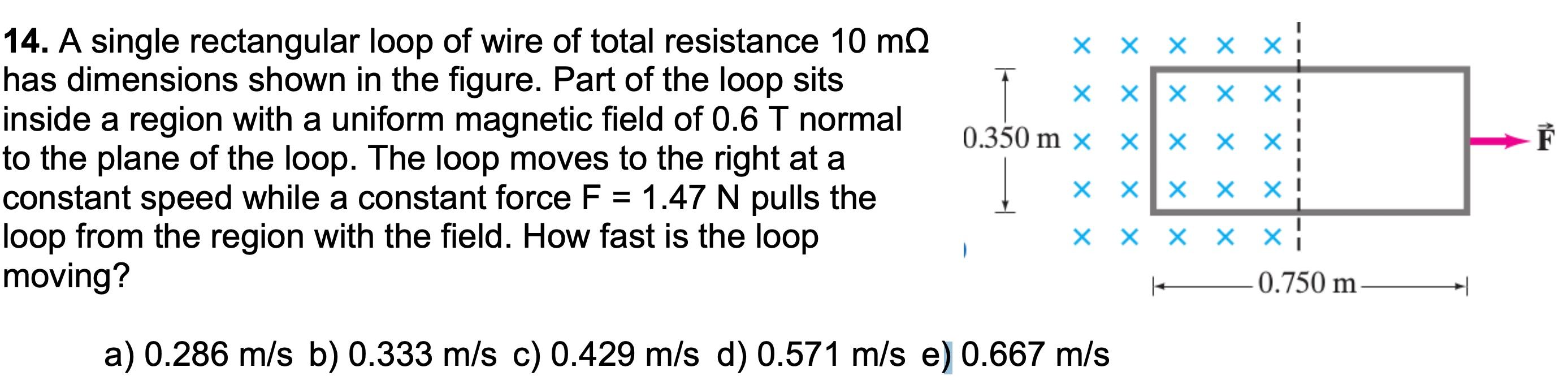 Solved 14. A single rectangular loop of wire of total | Chegg.com