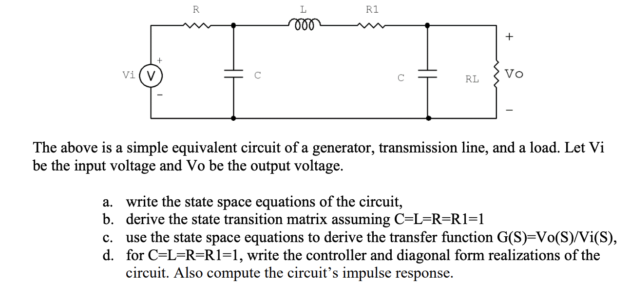 Solved The above is a simple equivalent circuit of a | Chegg.com