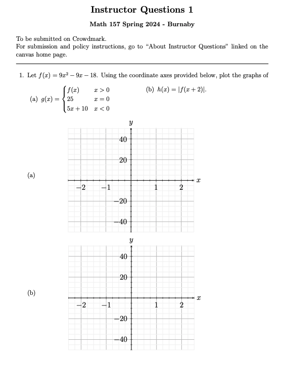 Solved Instructor Questions 1Math 157 ﻿Spring 2024 - | Chegg.com