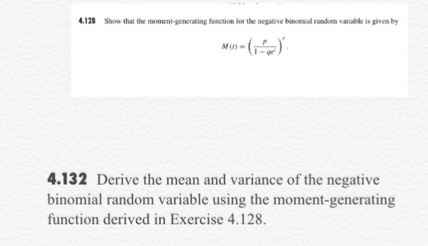 Solved 128 Show that the moment-generating function for the | Chegg.com