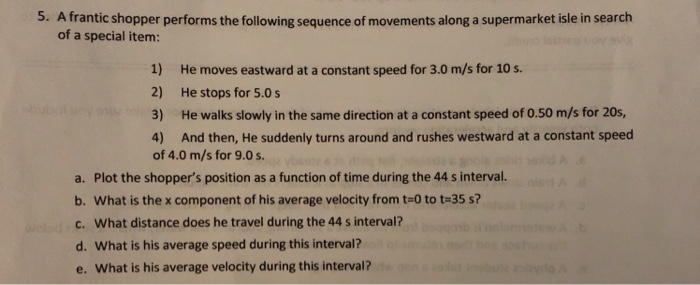 Solved 5. A frantic shopper performs the following sequence | Chegg.com