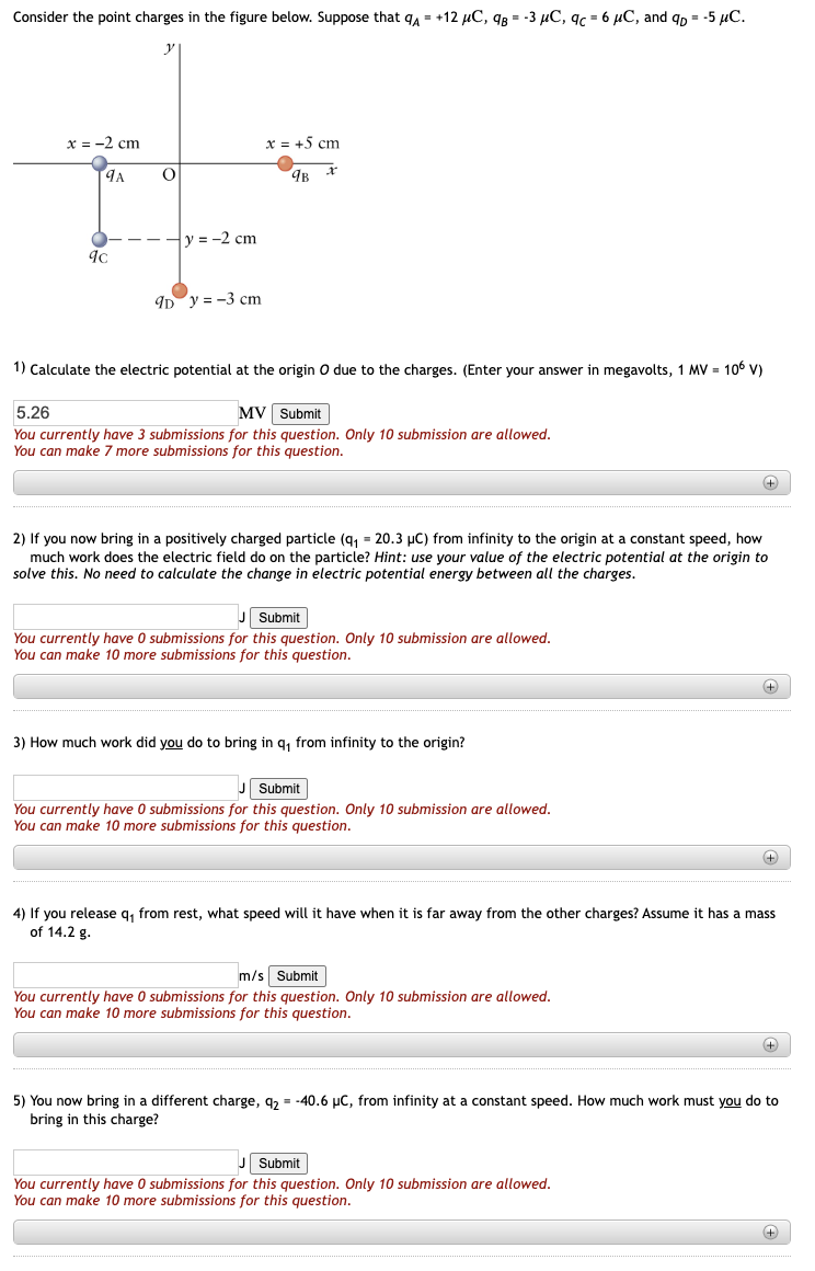 Solved Consider the point charges in the figure below. | Chegg.com