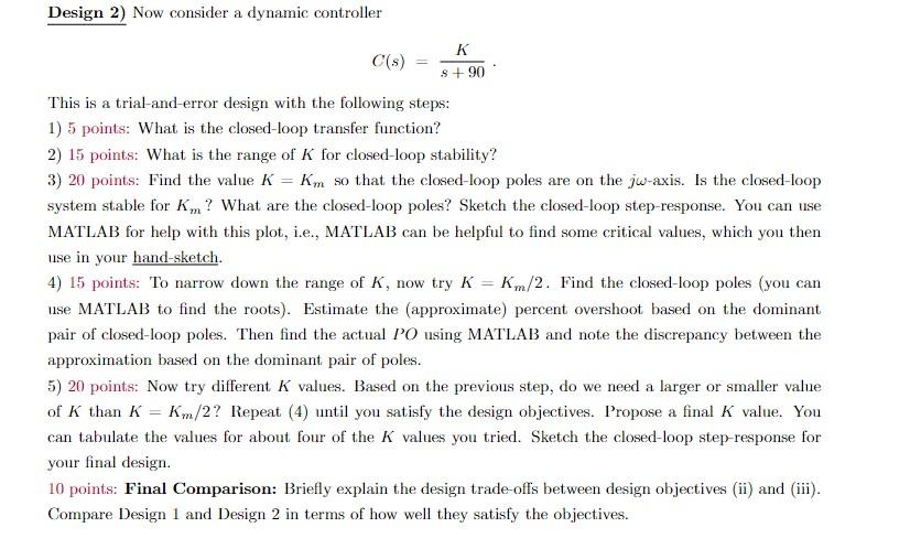Solved We consider the following standard unity-feedback | Chegg.com