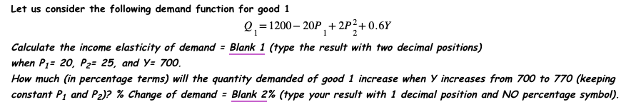 Solved Let us consider the following demand function for | Chegg.com