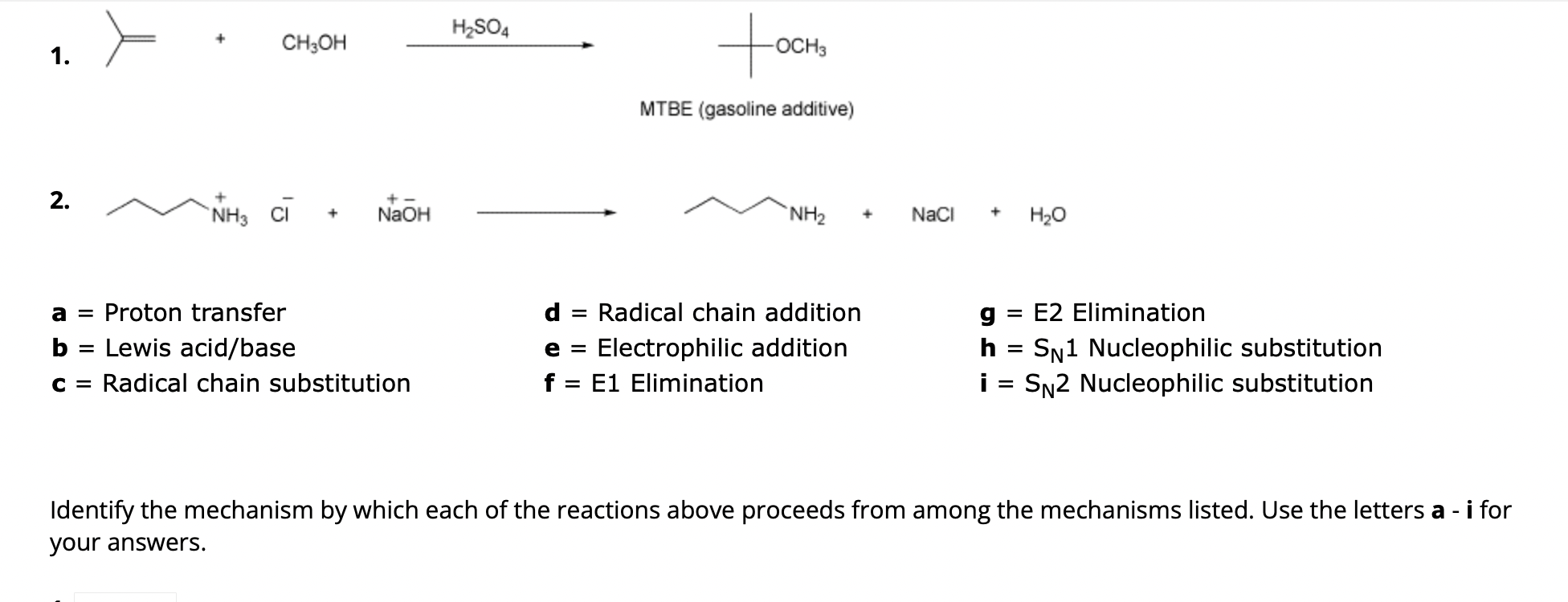 Solved a= Proton transfer b= Lewis acid/base c= Radical | Chegg.com
