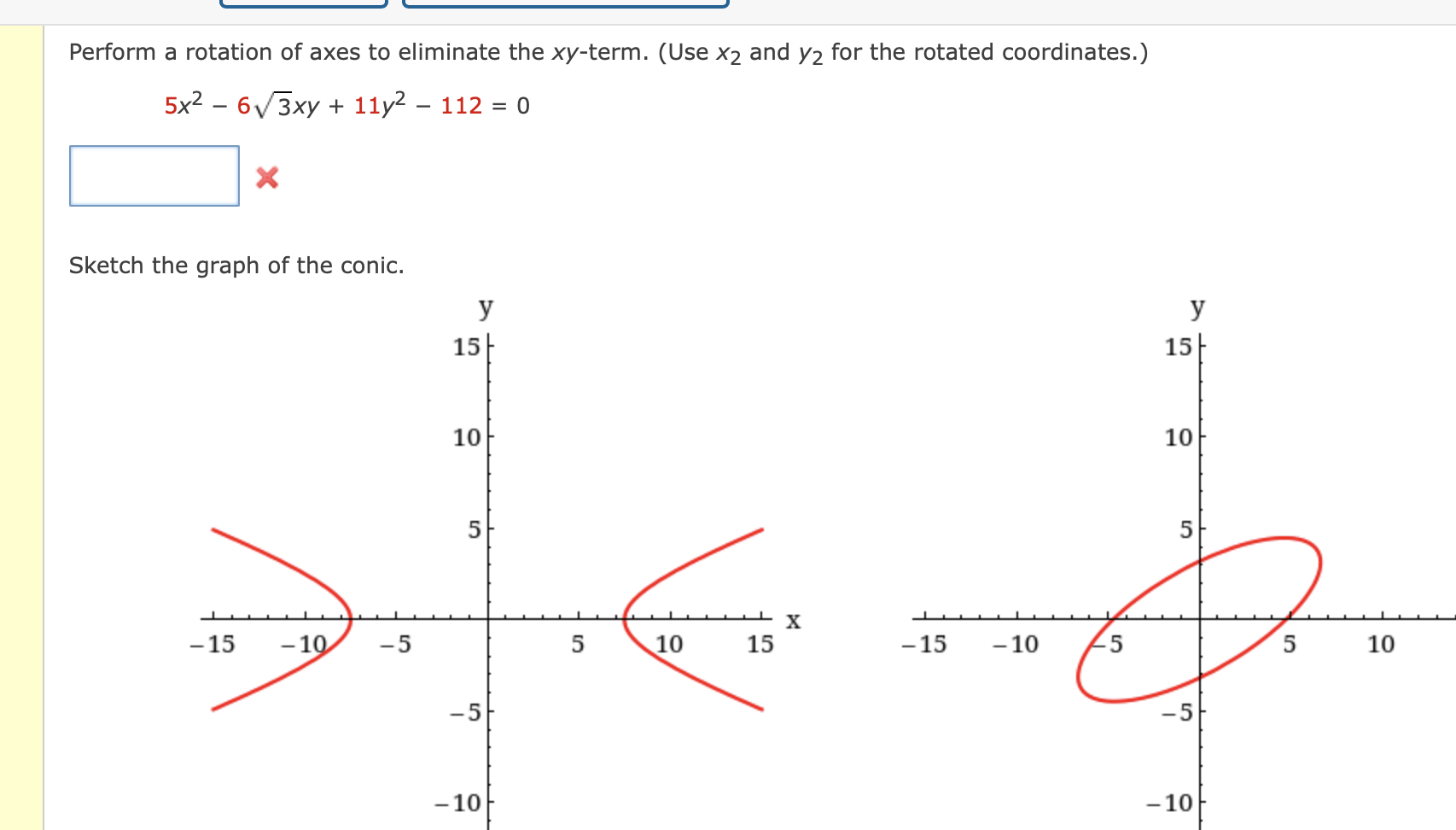 Solved Perform a rotation of axes to eliminate the xy-term. | Chegg.com