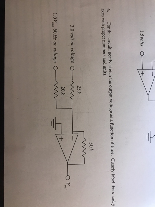 Solved For this circuit, neatly sketch the output voltage as | Chegg.com