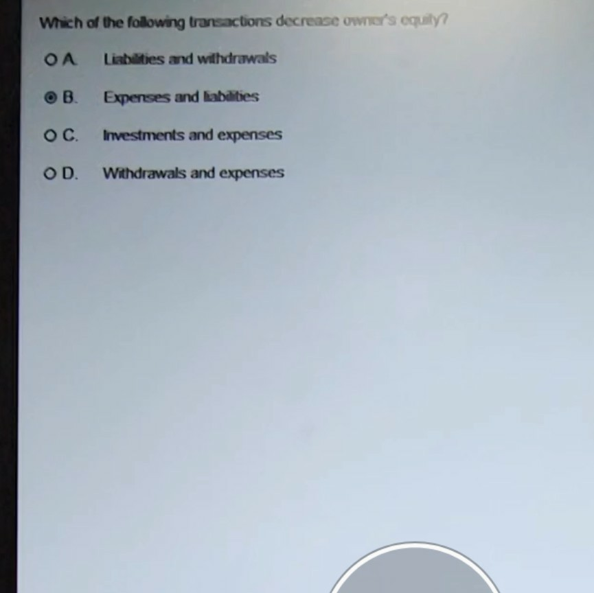 Solved Which of the following transactions decrease owner's | Chegg.com