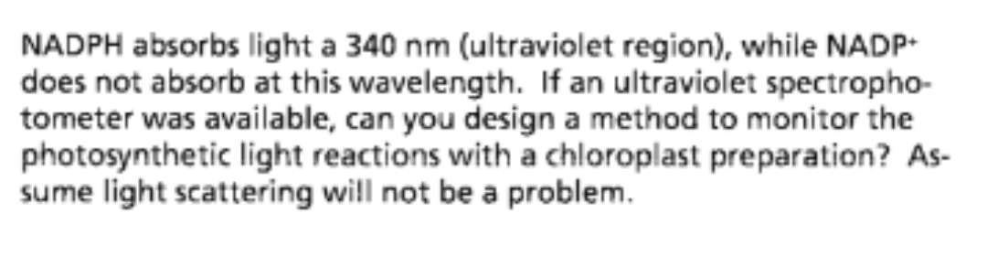Solved NADPH absorbs light a 340 nm (ultraviolet region), | Chegg.com