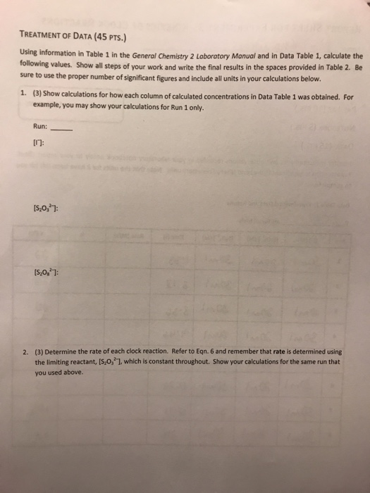 Solved Data Table 1. Experimental Data and Results Veotal mL | Chegg.com