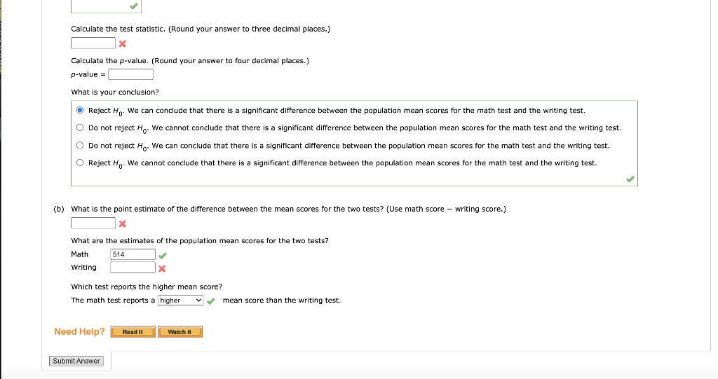 Solved A standardized exam consists of three parts: math, | Chegg.com