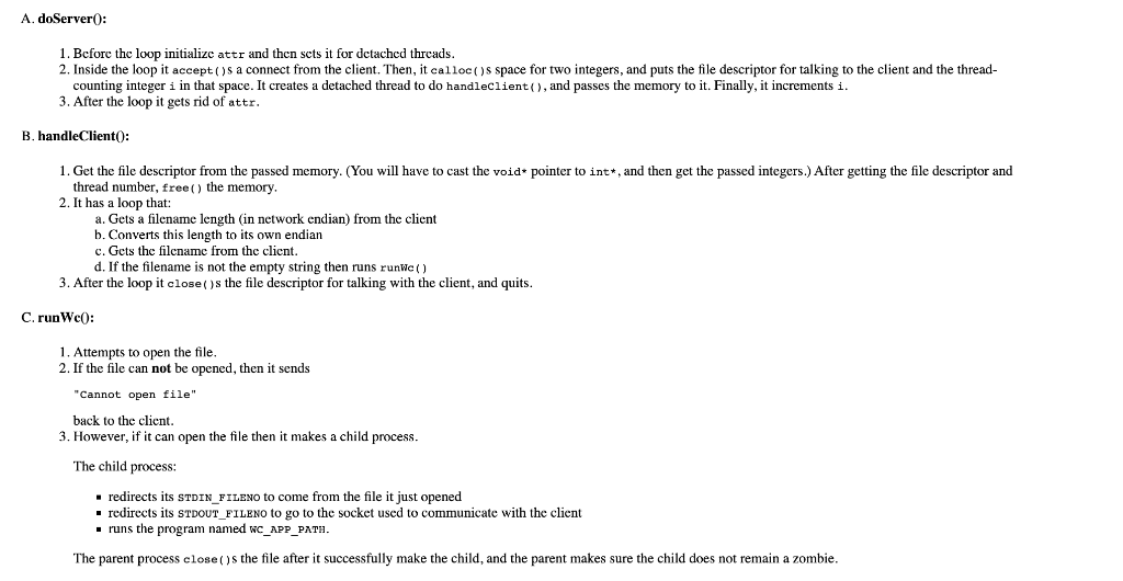 Solved A. doServer0: 1. Before the loop initialize attr and | Chegg.com