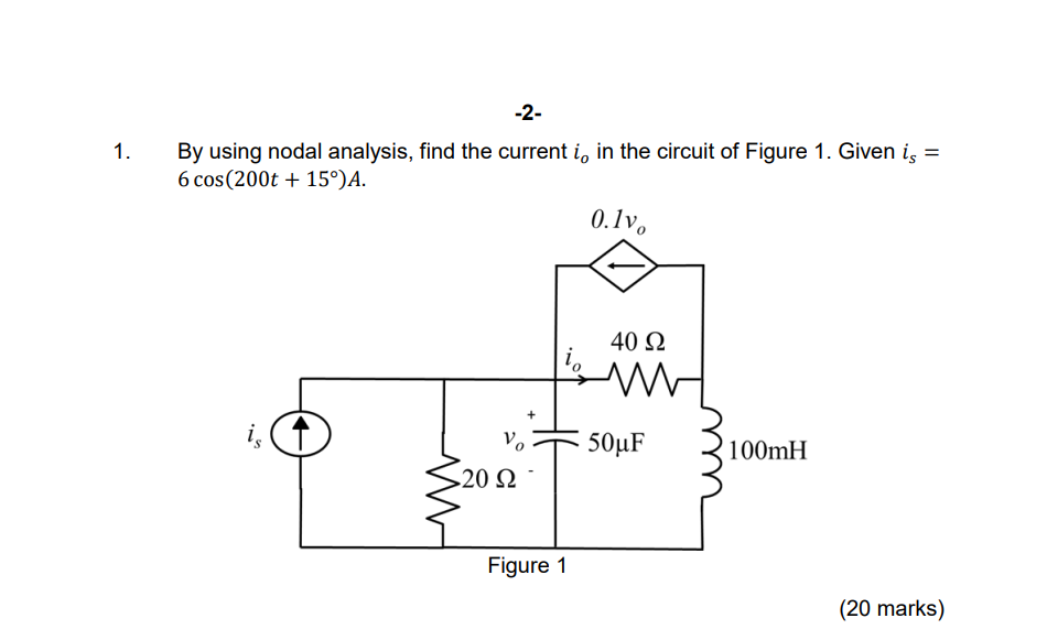 Solved By using nodal analysis, find the current io in the | Chegg.com
