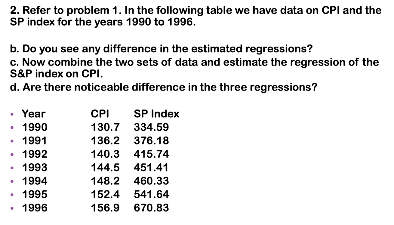 Solved 2. Refer to problem 1. In the following table we have | Chegg.com