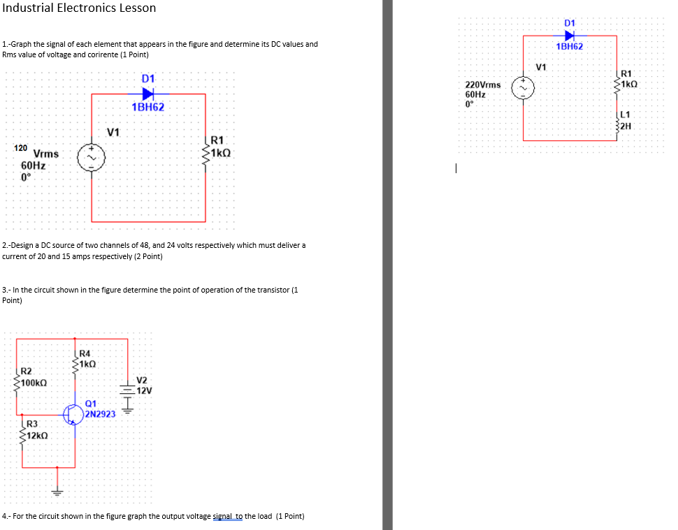 Solved Industrial Electronics Lesson D1 1.-Graph the signal | Chegg.com