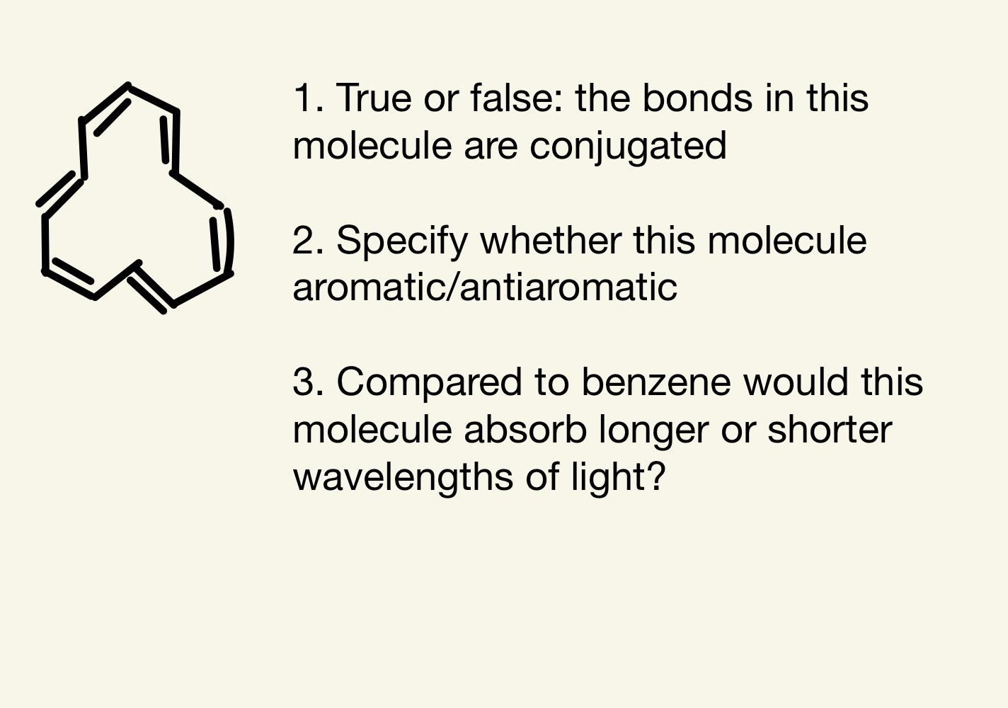 Solved 1. True or false: the bonds in this molecule are | Chegg.com