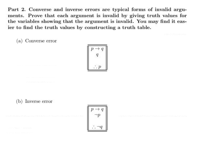 Part 1. Indicate whether the argument is valid or | Chegg.com