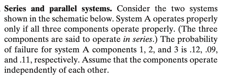 Solved Series and parallel systems. Consider the two systems | Chegg.com