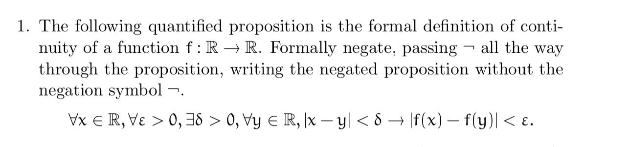 Solved all the way 1. The following quantified proposition | Chegg.com