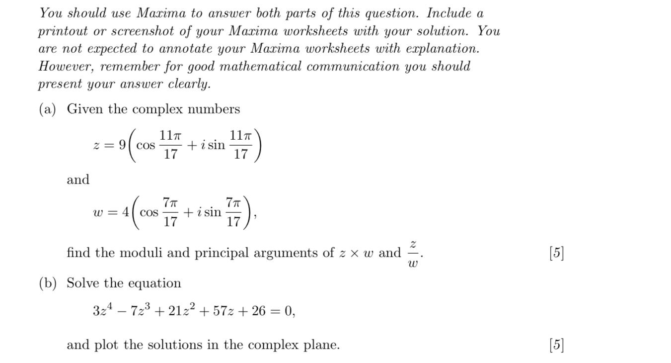 Solved You should use Maxima to answer both parts of this | Chegg.com