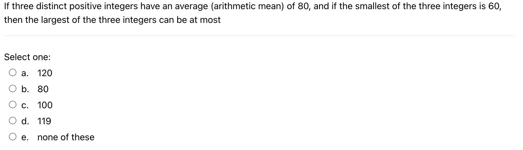 Solved If three distinct positive integers have an average | Chegg.com