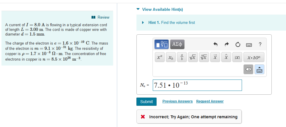 Solved View Available Hint(s) Review Hint 1. Find the volume | Chegg.com