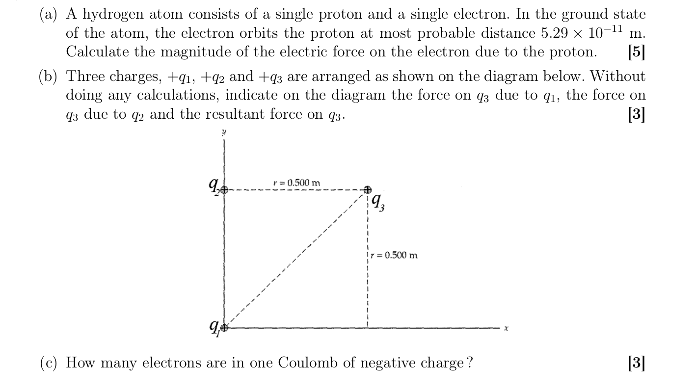 Solved A A Hydrogen Atom Consists Of A Single Proton And A