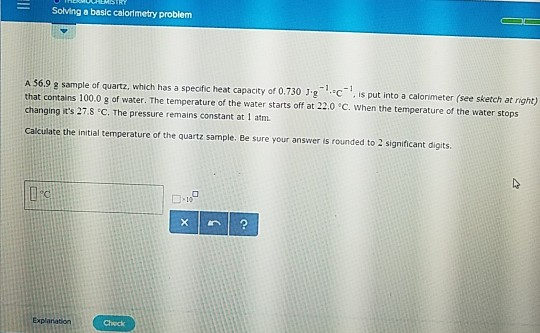 Solved Solving a basic calorimetry problem A 56.9 2 sample | Chegg.com