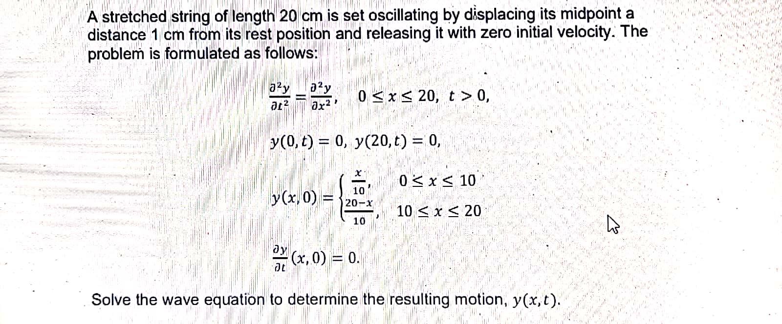 Solved A stretched string of length 20 cm is set oscillating | Chegg.com