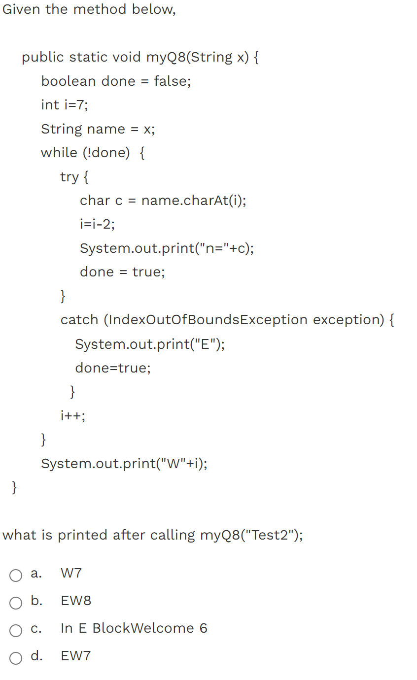 Solved Given the method below, public static void | Chegg.com