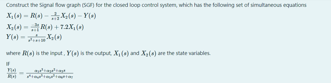 Solved Construct the Signal flow graph (SGF) for the closed | Chegg.com