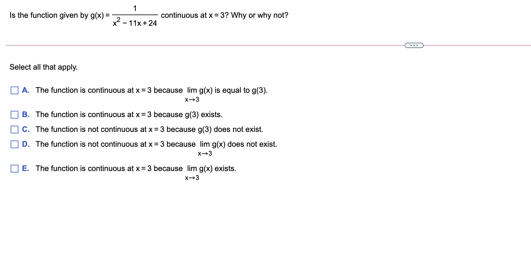 Solved 1 Is the function given by g(x) = continuous at x = | Chegg.com
