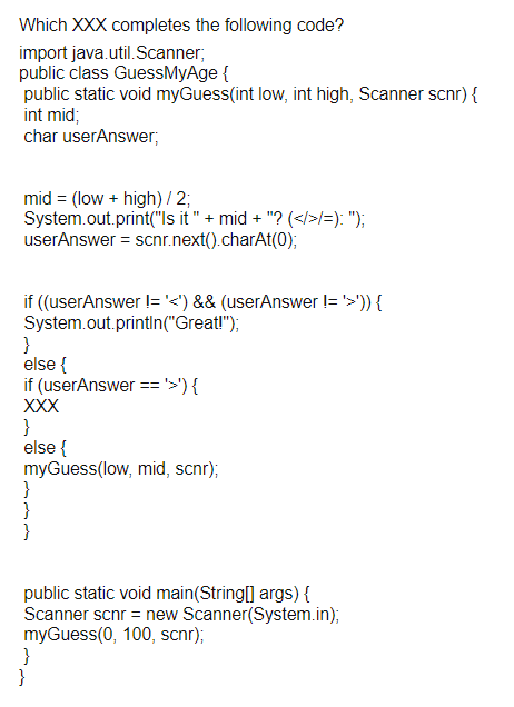 Solved Which Xxx Completes The Following Code Import 