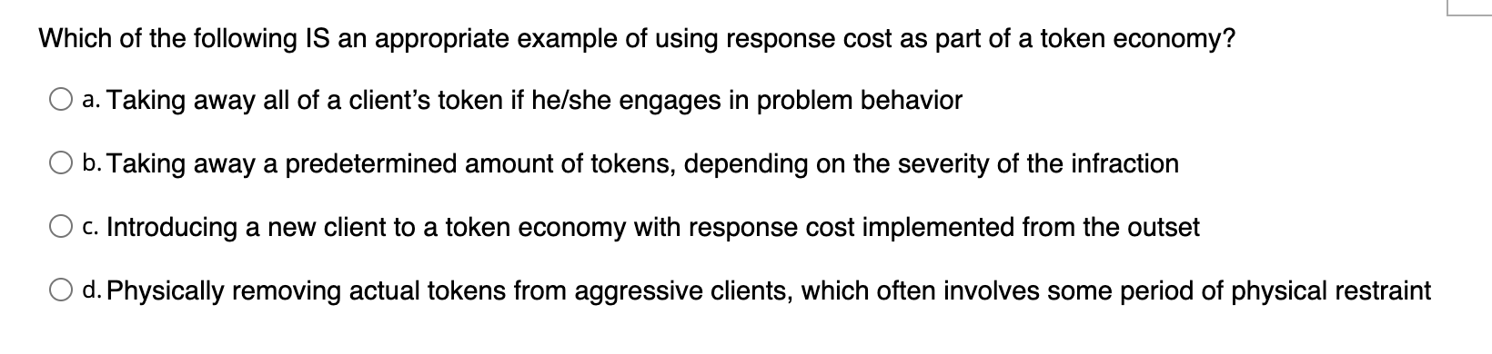 Solved Which of the following is an appropriate example of | Chegg.com