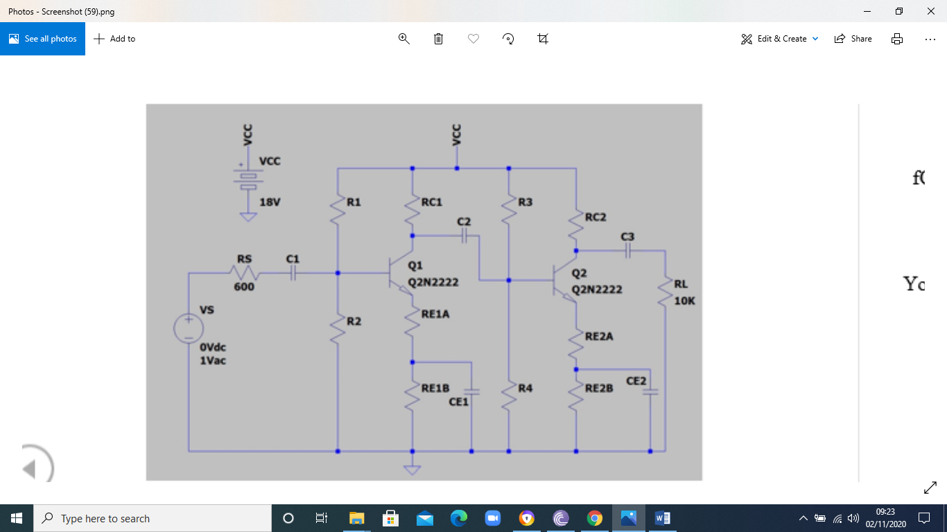 Solved Design this two stage common emitter amplifier for | Chegg.com