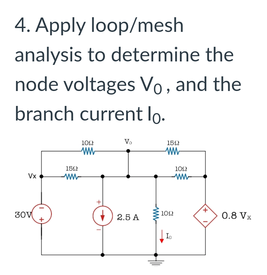 Solved 4. Apply loop/mesh analysis to determine the node | Chegg.com