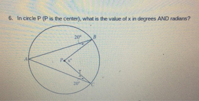 Solved 6. In circle P (P is the center), what is the value | Chegg.com