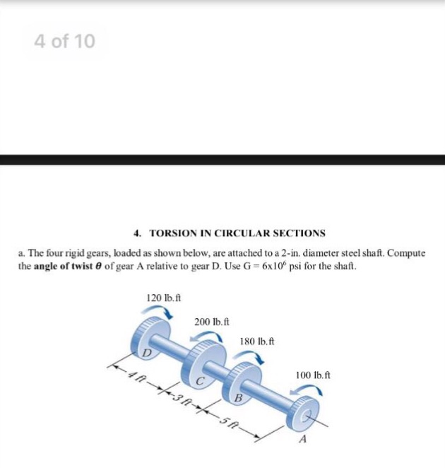 Solved a. The four rigid gears, loaded as shown below, are | Chegg.com
