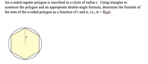 Solved An n-sided regular polygon is inscribed in a circle | Chegg.com