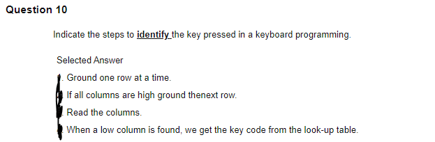 Solved Question 10 Indicate the steps to identify the key | Chegg.com