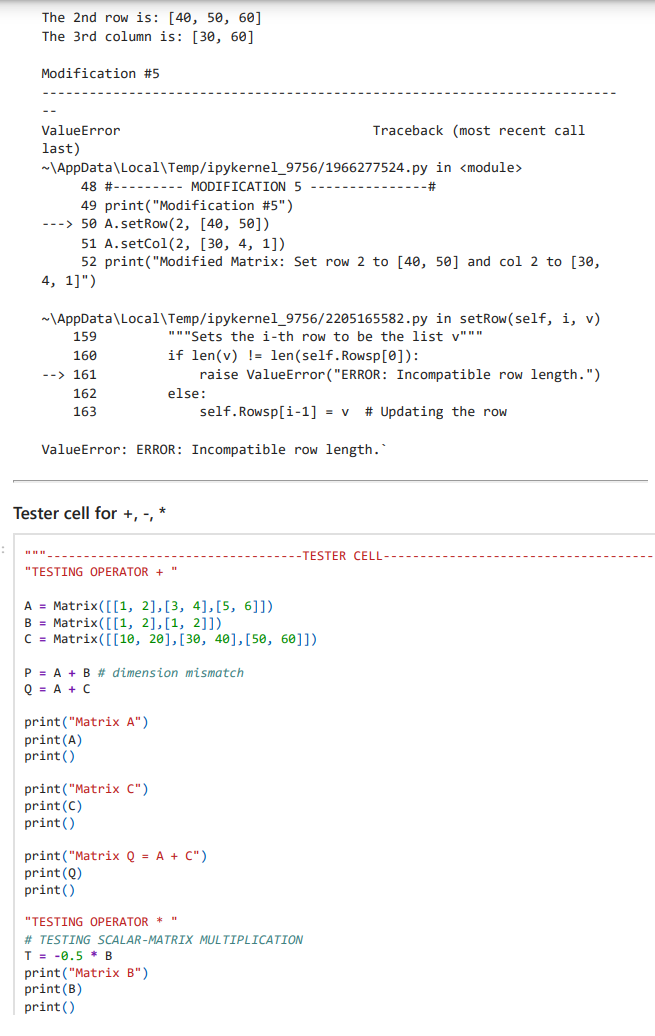 Solved Objectives: 1. Define a matrix data structure with | Chegg.com