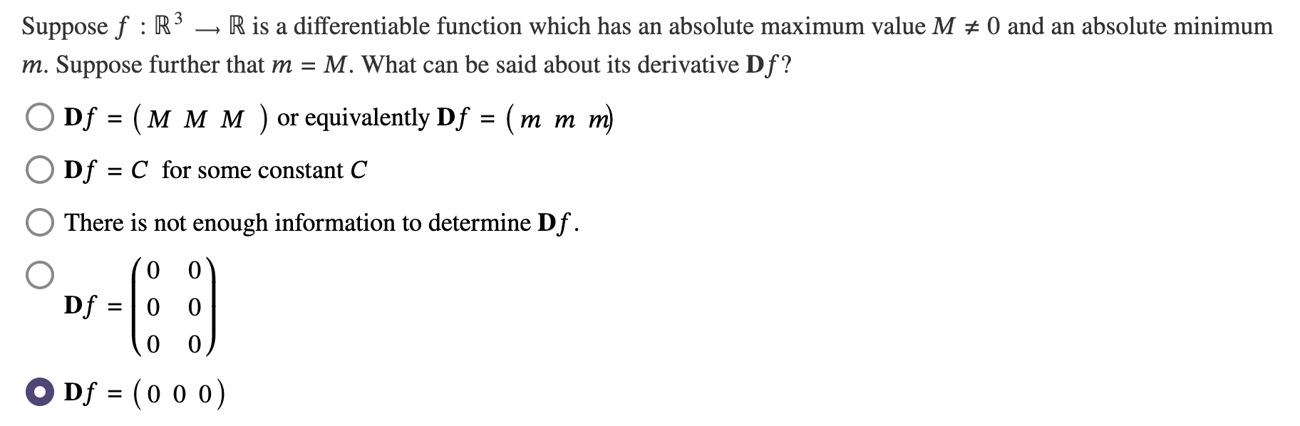 Solved Suppose f:R3→R is a differentiable function which has | Chegg.com