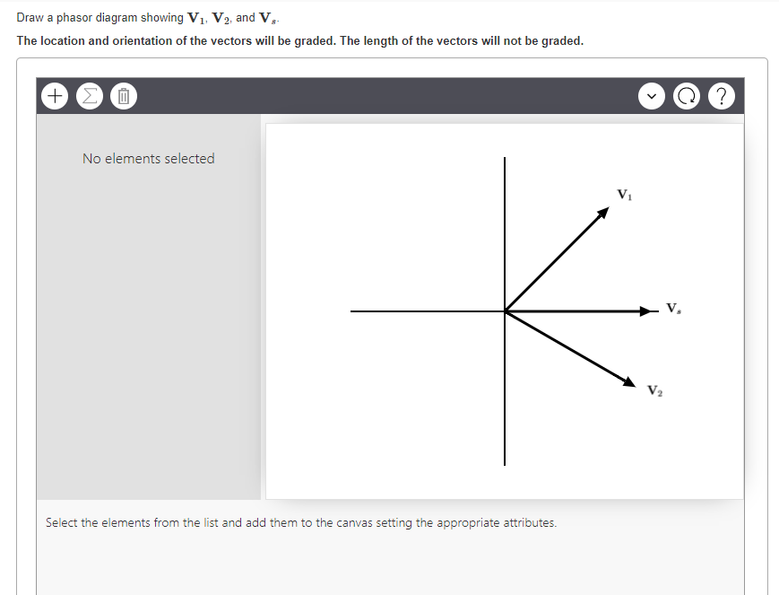 Draw a phasor diagram showing V1, V2, and V- The | Chegg.com