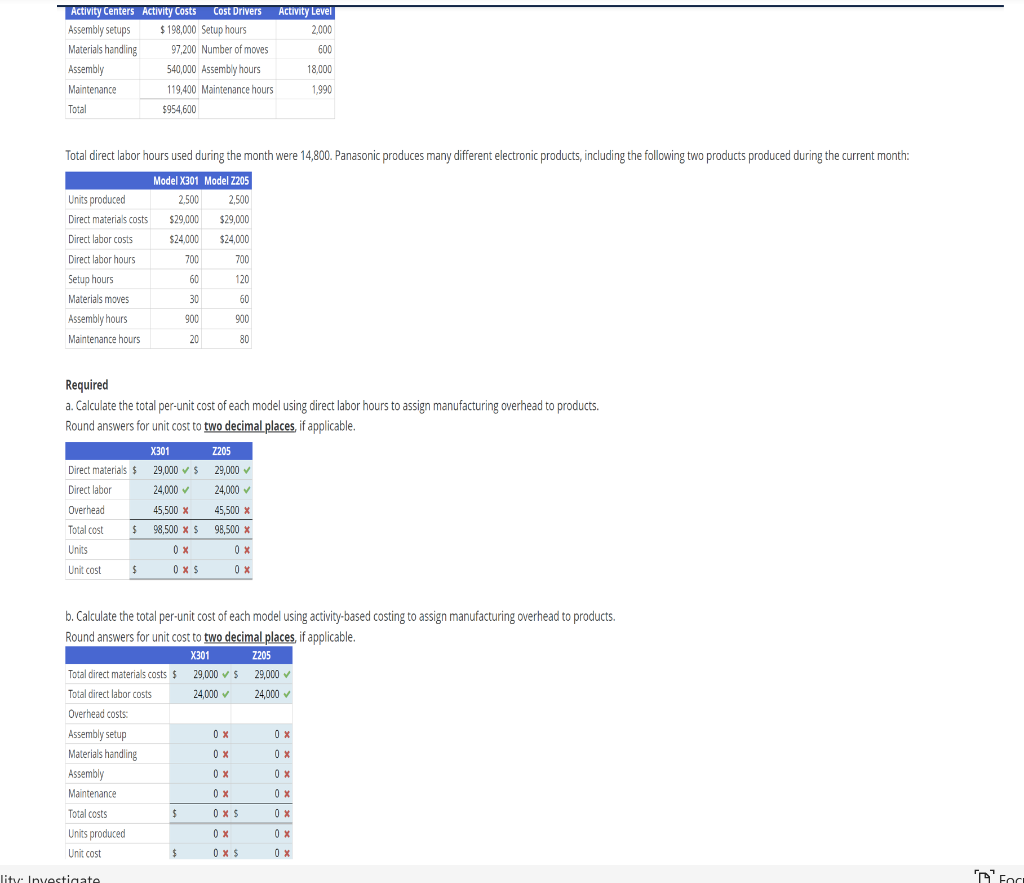 Solved Required a. Calculate the total per-unit cost of each | Chegg.com
