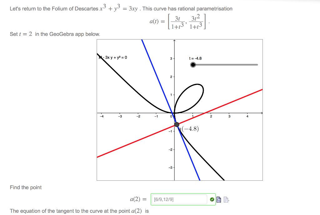 Solved Let's return to the Folium of Descartes x, + y = 3xy | Chegg.com