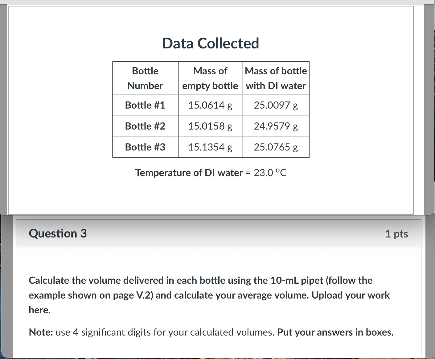 Solved Question 3Calculate the volume delivered in each | Chegg.com