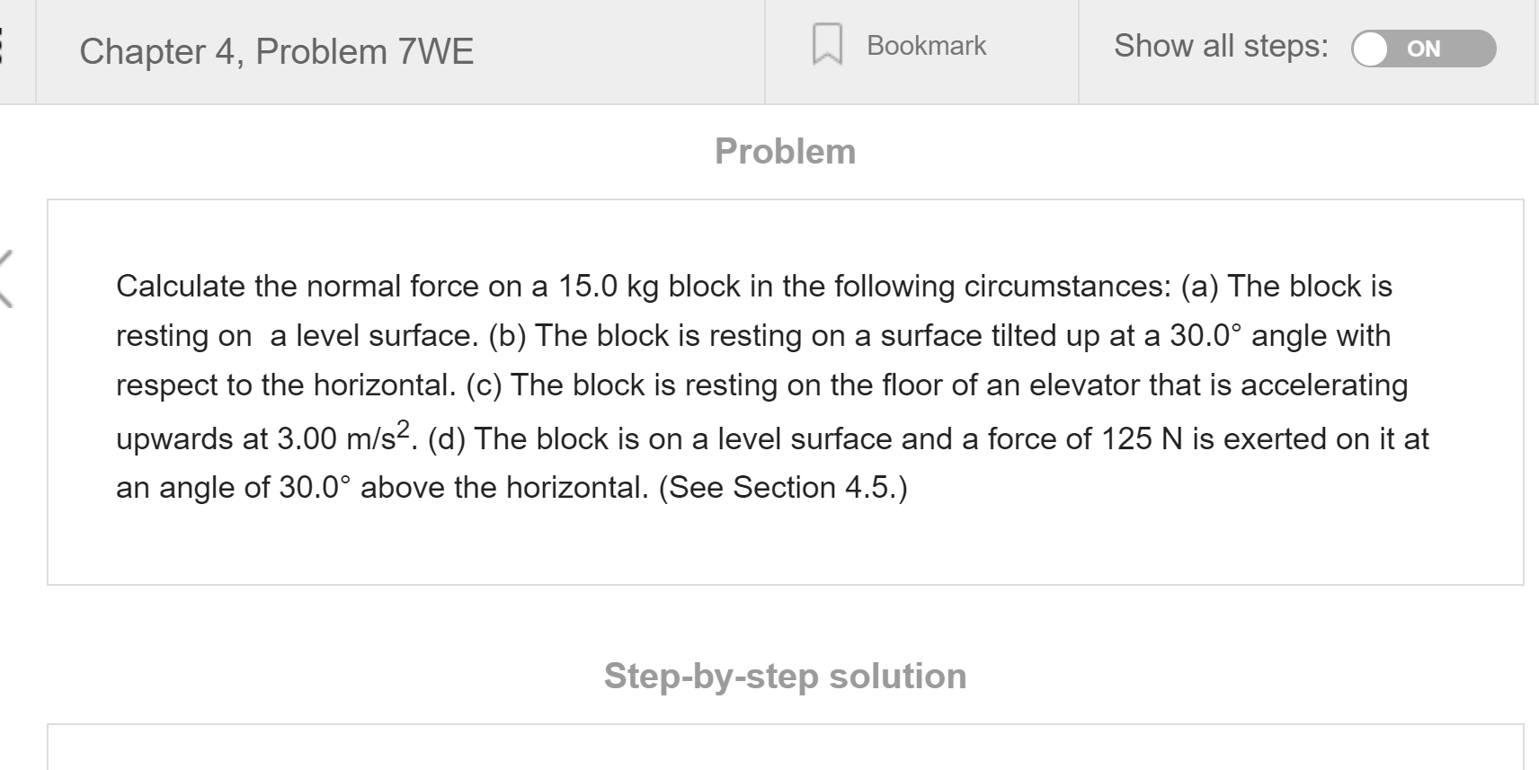 Solved Chapter 4, Problem 7WE Bookmark Show all steps: ON | Chegg.com
