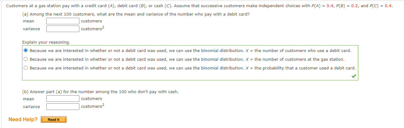 Solved (a) Among the next 100 customers, what are the mean | Chegg.com