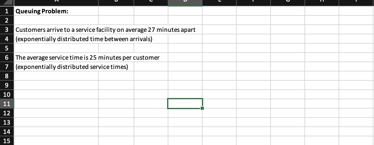 Solved 1 Queuing Problem: 2 3 Customers arrive to a service | Chegg.com