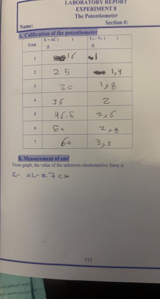 Name: LABORATORY REPORT EXPERIMENT 8 The | Chegg.com